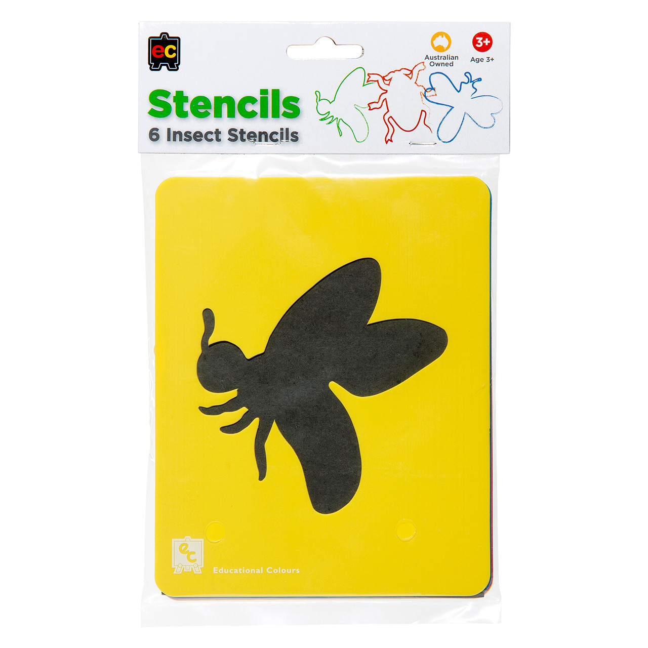 Insects Stencils Set of 6 - Educational Colours | Mega Office Supplies