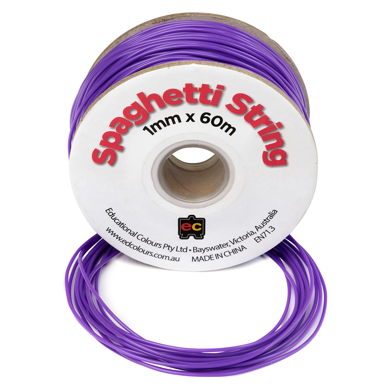 Fluoro Purple Spaghetti String 60M - Educational Colours | Mega Office ...