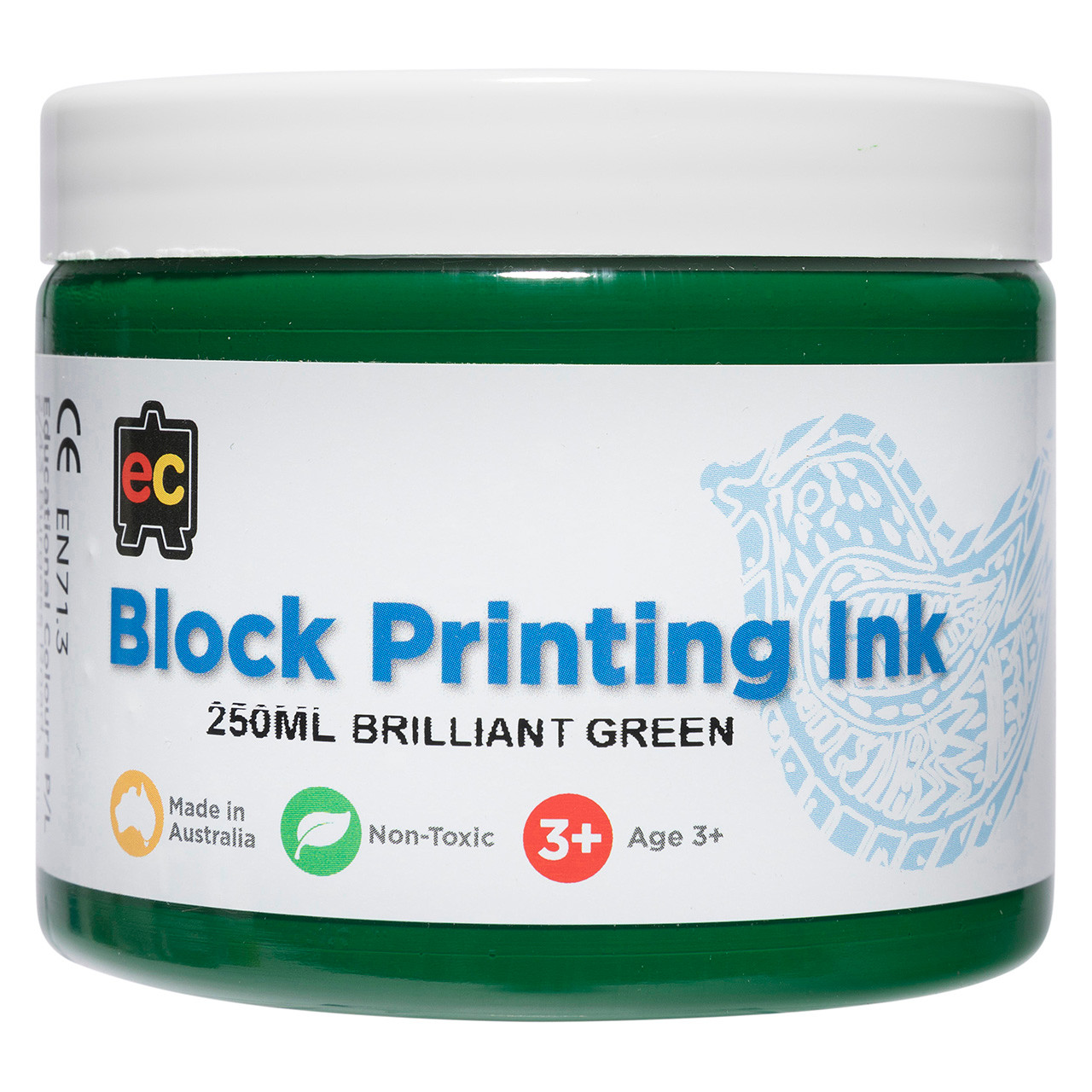 Educational Colours 250ml Green Block Printing Ink | Mega Office Supplies