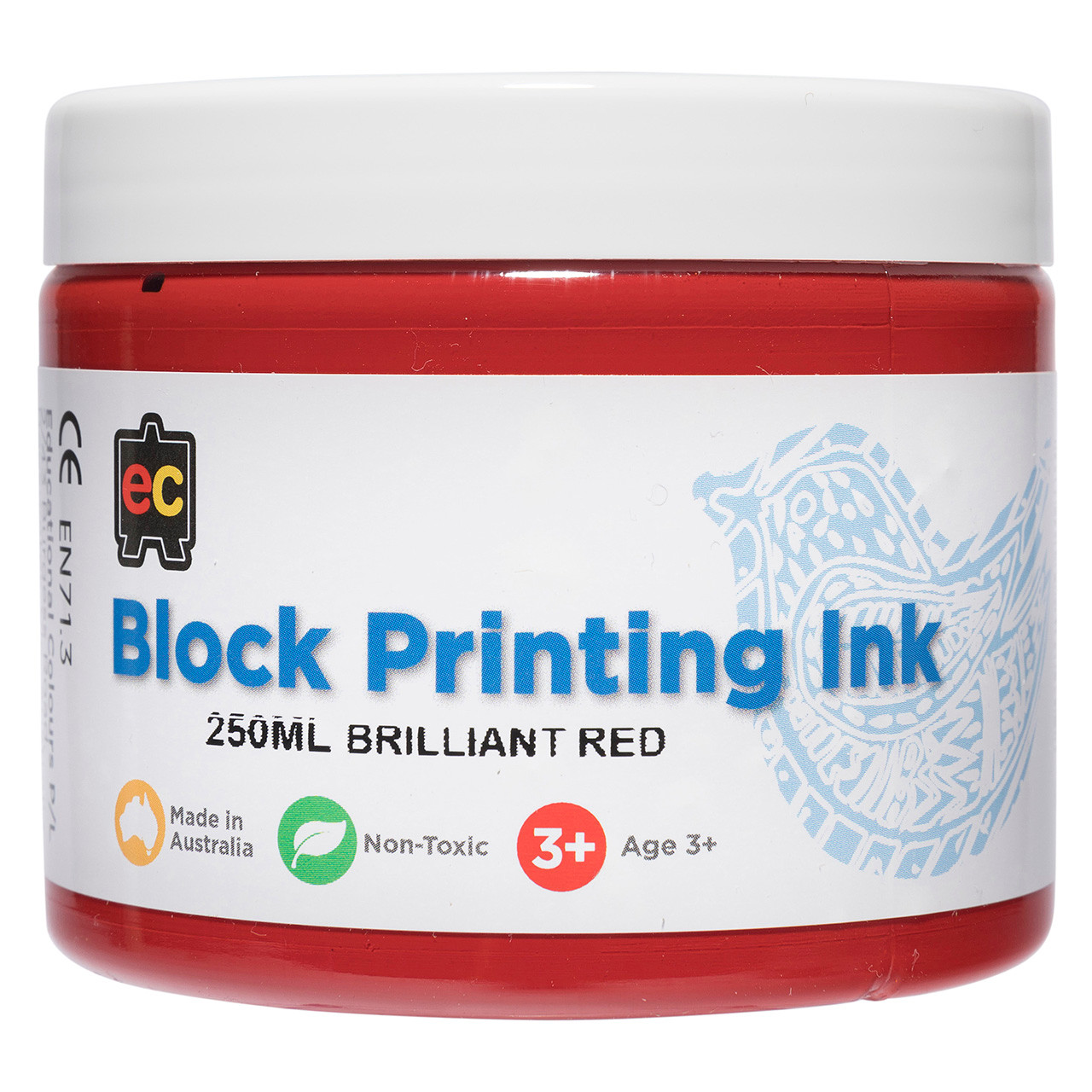Educational Colours 250ml Red Block Printing Ink | Mega Office Supplies
