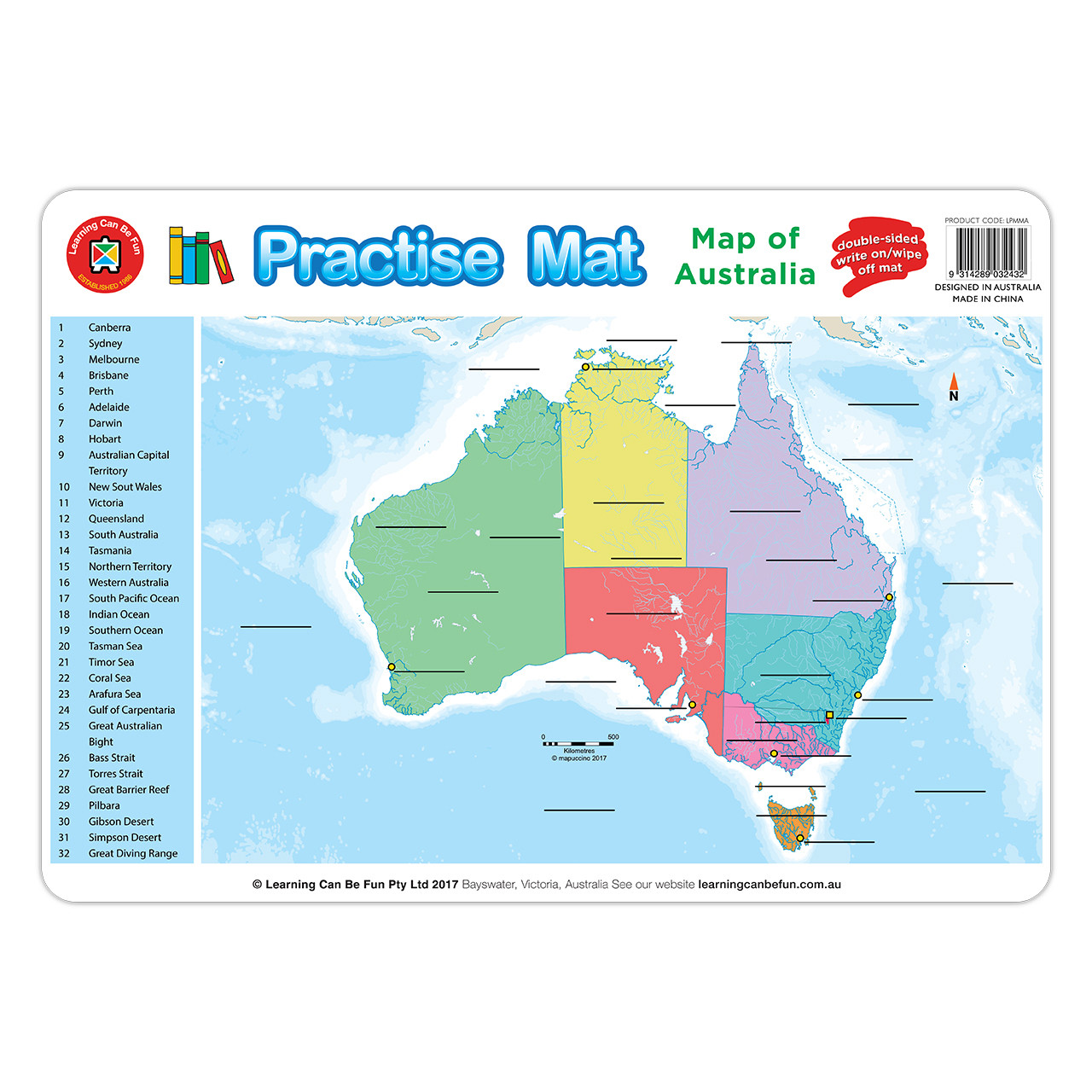 Map of Australia Practice Mat | Mega Office Supplies
