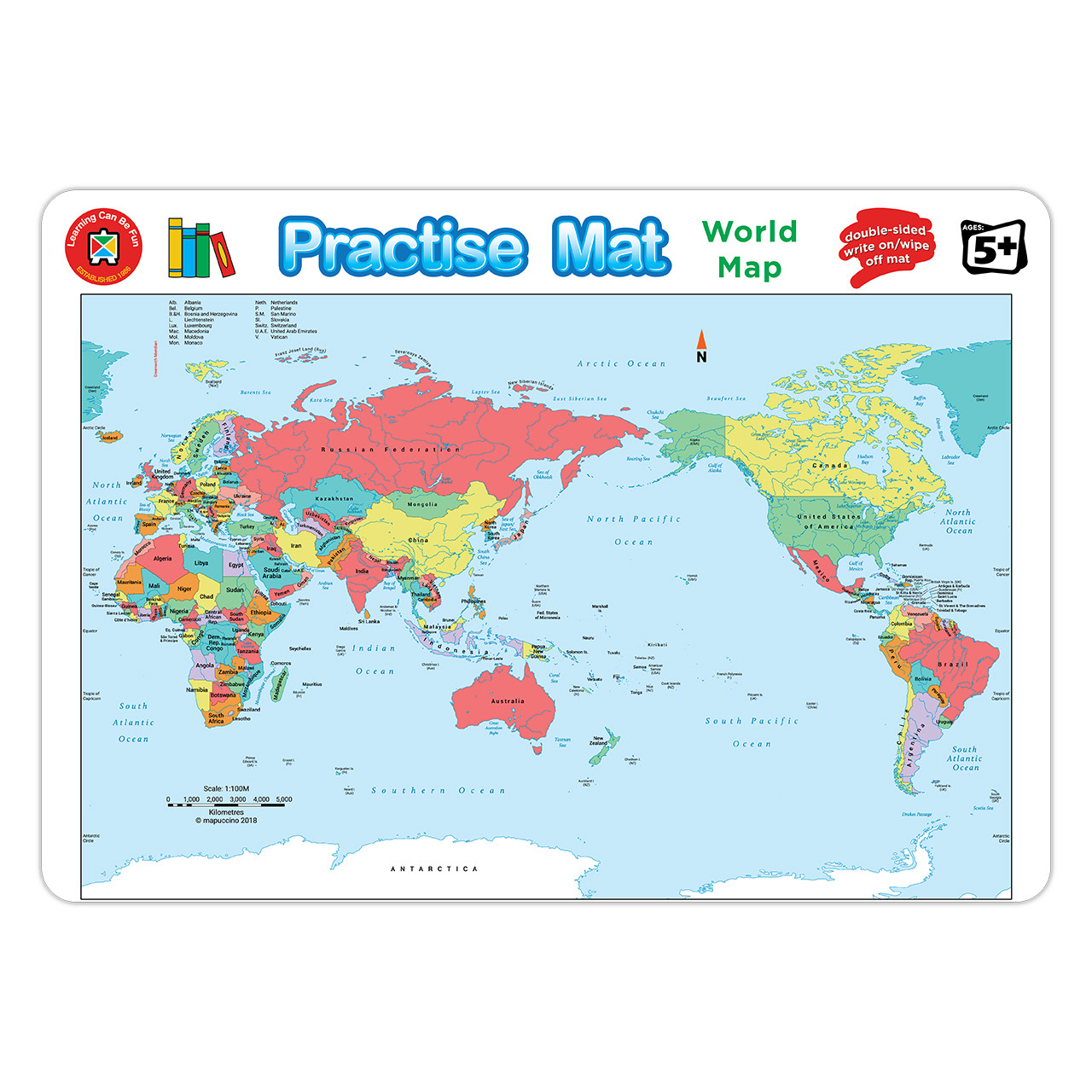 World Map Practice Mat | Mega Office Supplies