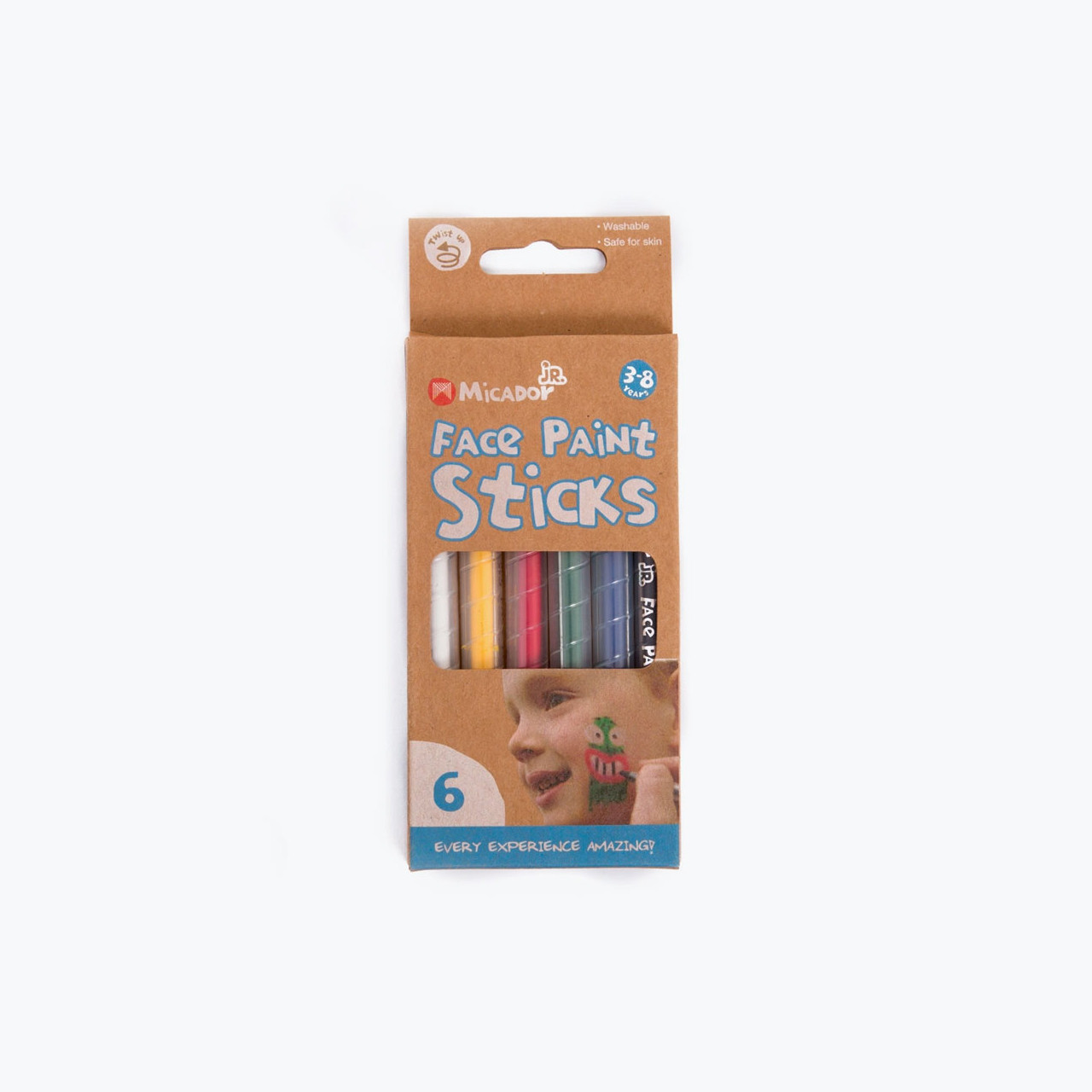 Micador Twistable Face Paint Sticks - 6 Assorted Colors - Fun Party ...