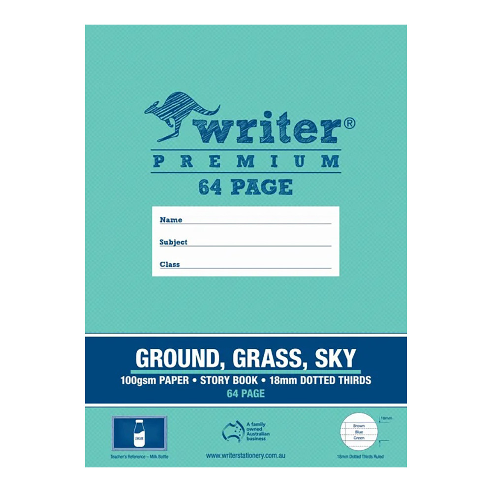 Writer Premium Story Book 64pg Ground/Grass/Sky 18mm Dotted Thirds ...