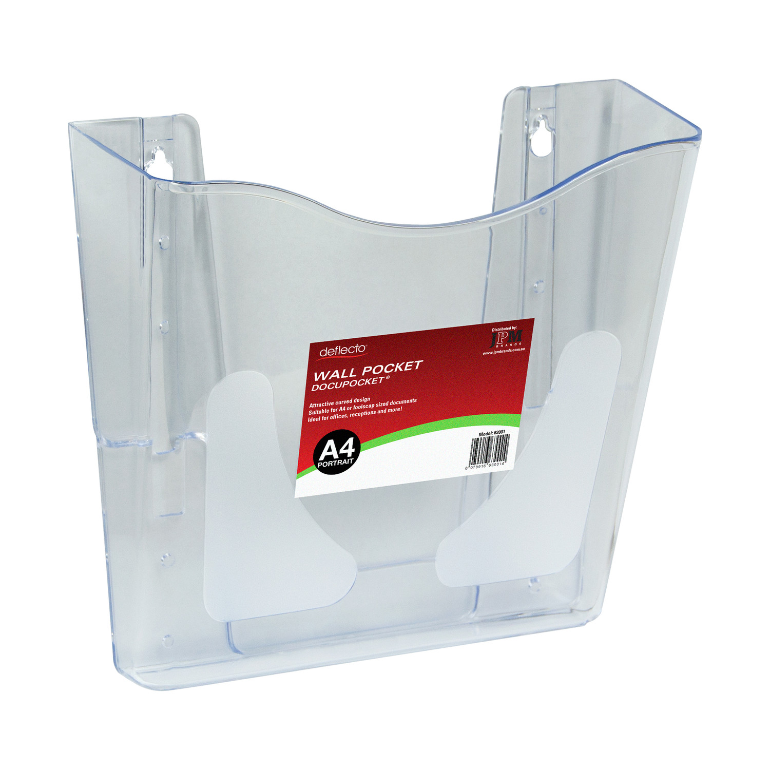 JPM Deflecto Wall Pocket Docupocket Clear - A4 Portrait | Mega Office ...