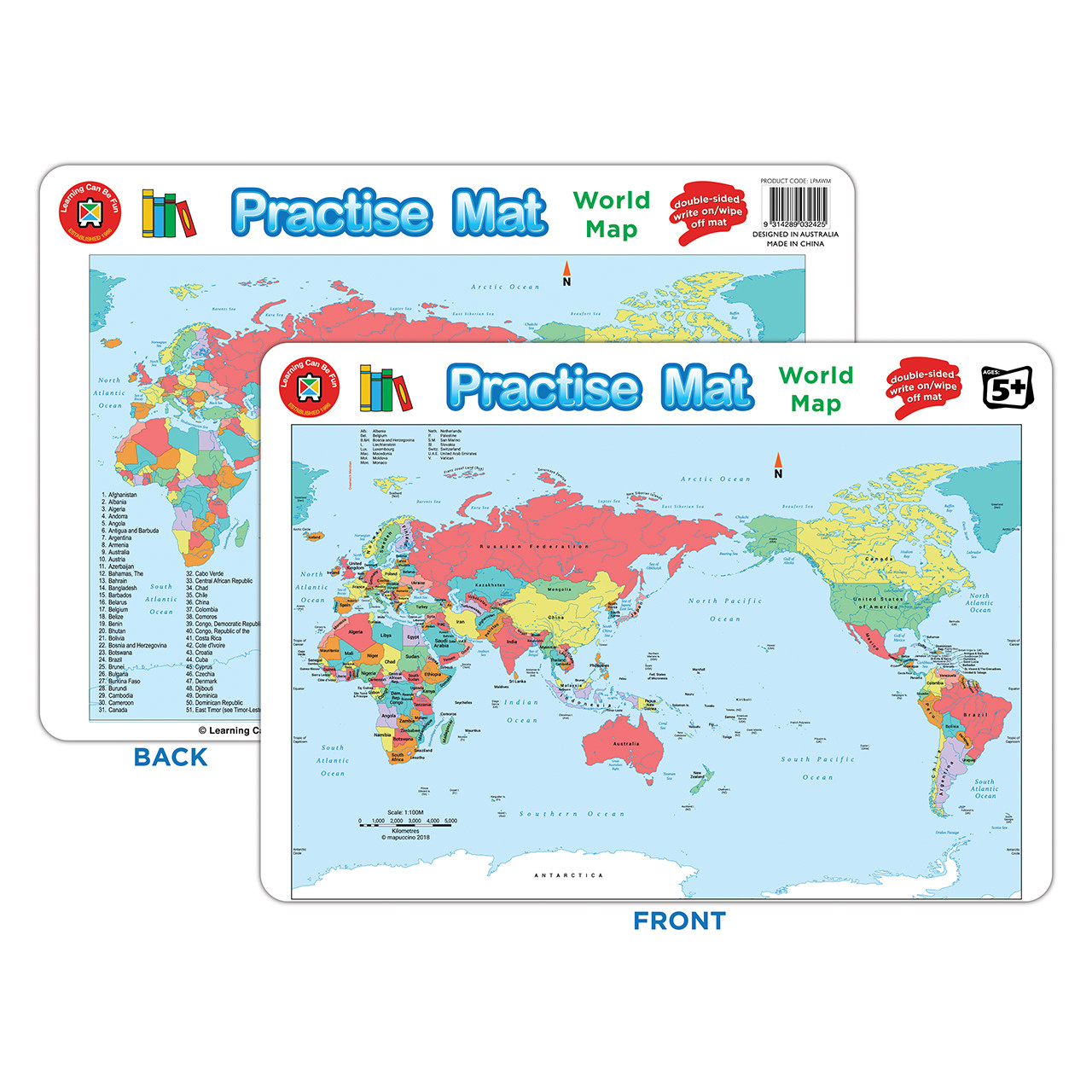 World Map Practice Mat | Mega Office Supplies
