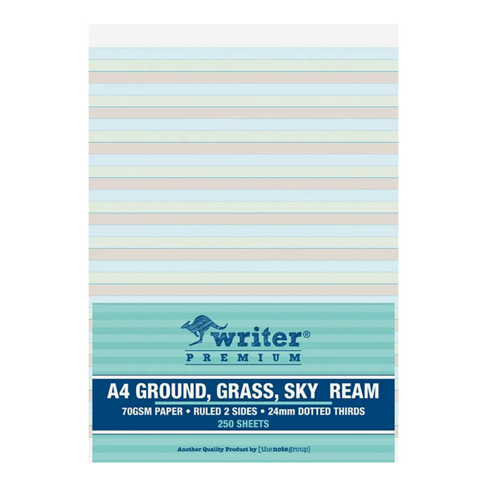 Writer Premium Ground/Grass/Sky A4 Ream 24mm Dotted Thirds 250 Sheets ...
