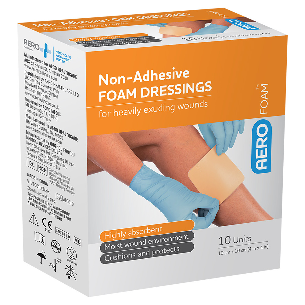 AeroFoam Non-Adh Foam Dressing 10x10cm Bx/10 | Mega Office Supplies