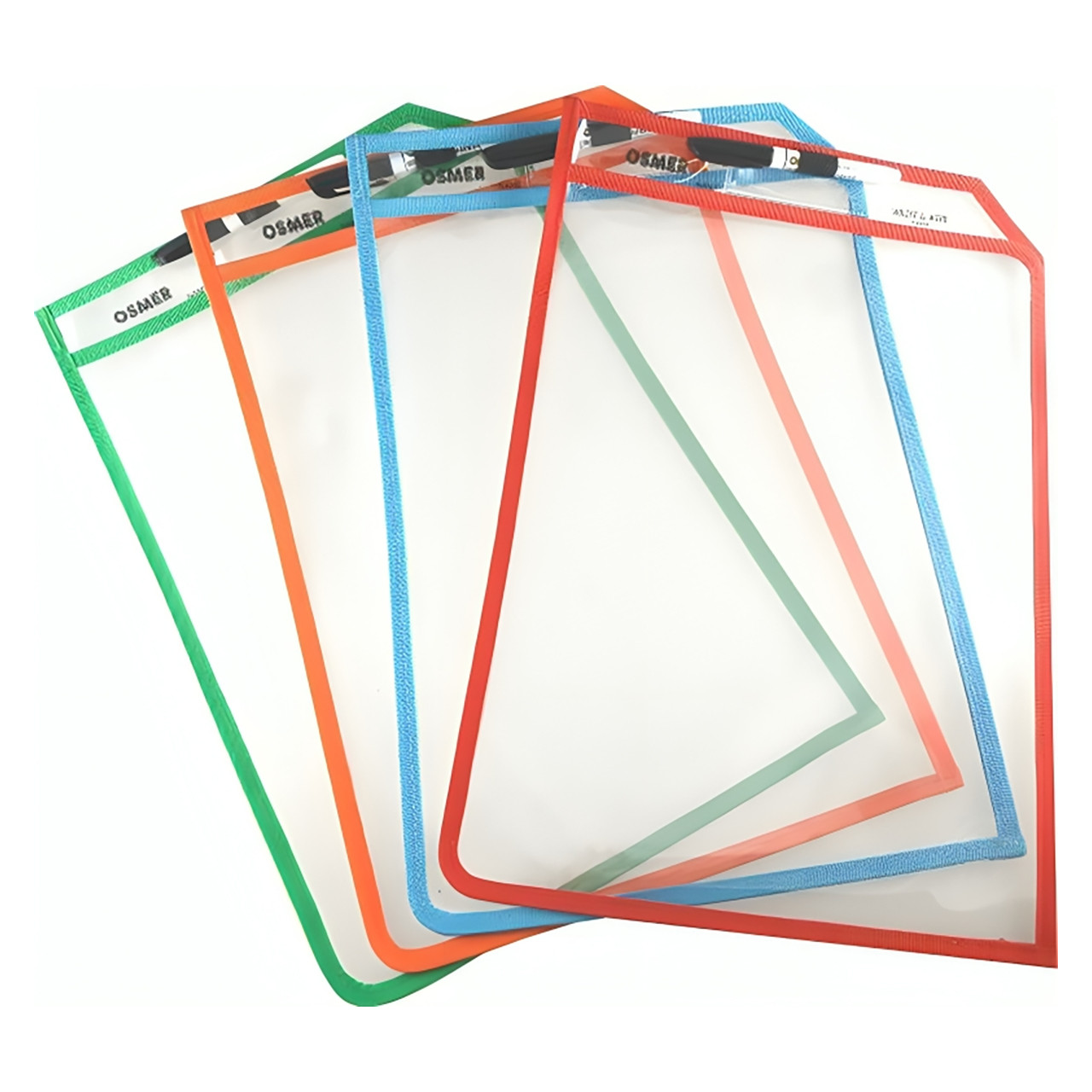Osmer Write N Wipe A4 Sleeve w/ Marker Pk12 | Mega Office Supplies
