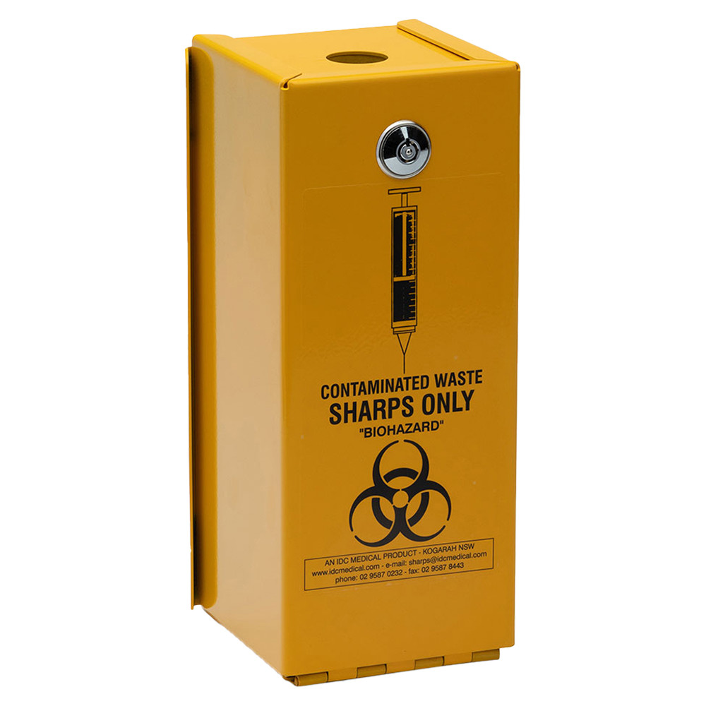 AeroHazard Steel Sharps Disposal Safe 1.4L | Mega Office Supplies