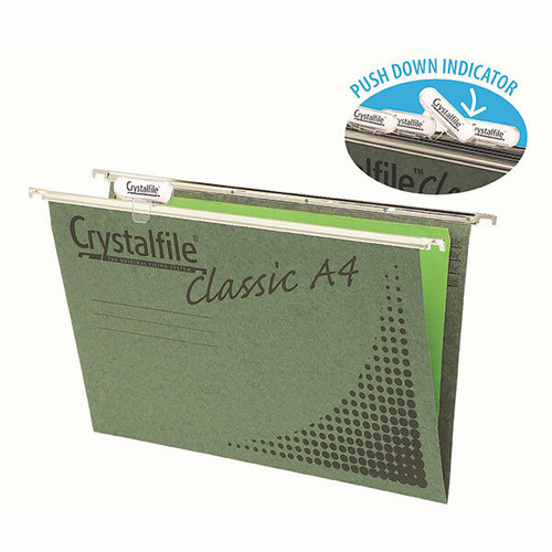 Crystalfile #11126CY Classic A4 Suspension File - Pack of 20 Green ...