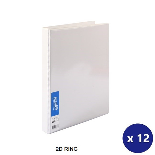 Bantex 100851629 Insert Binder Standard Pp A4 4D Ring 16mm White Box 12 ...