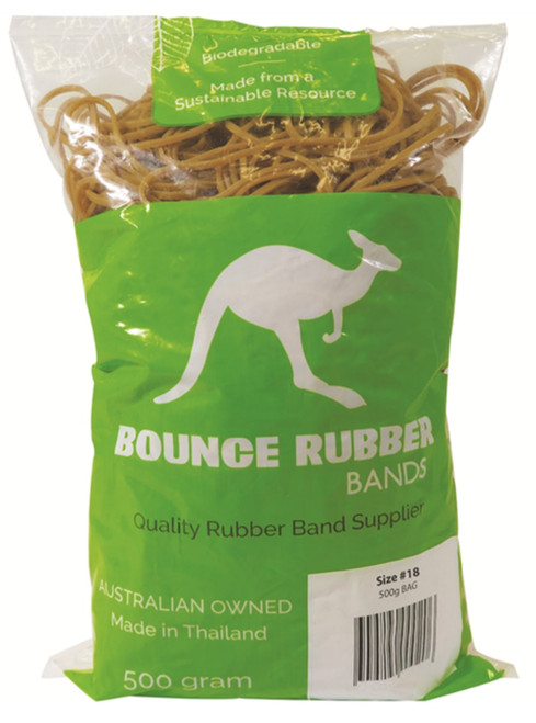 Bounce Rubber Bands Size 63 Natural Tan - 500gm Bag | Mega Office Supplies
