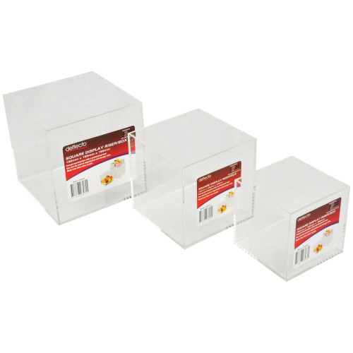 Deflecto Set of 3 Square Display Boxes | Mega Office Supplies