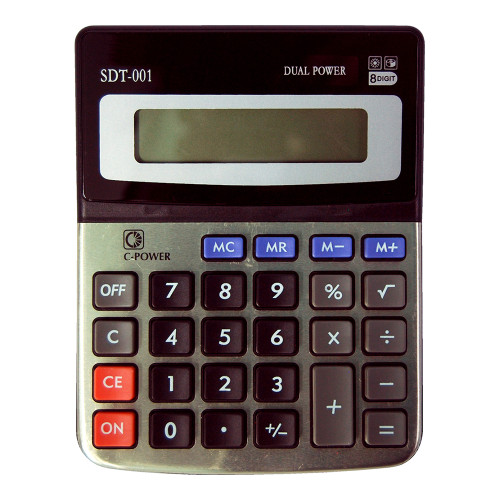 Stat 8 Digit Small Dual Power Calculator Sdt001 - Mega Office Supplies