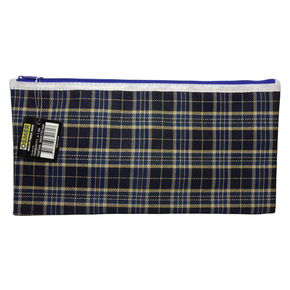 Osmer Tartan Case 34x17cm 1 Zip Reinf Pk12 | Mega Office Supplies