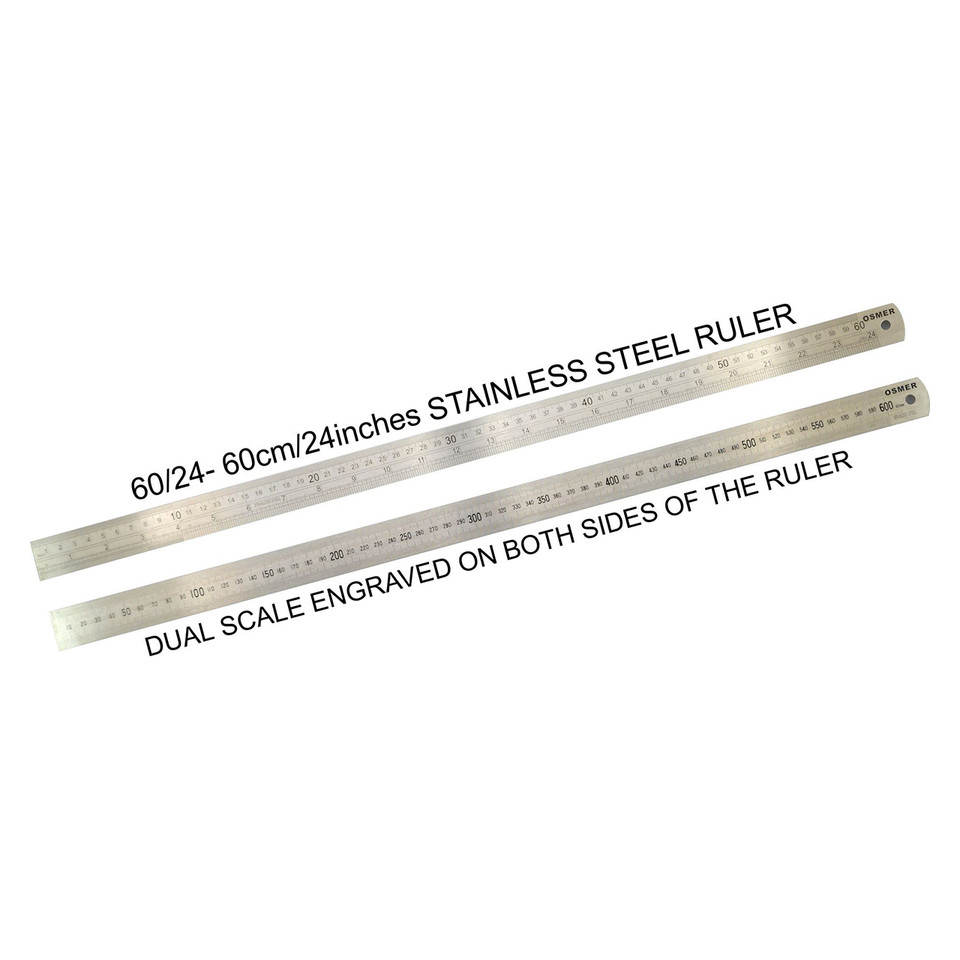Osmer Ruler 60cm Dual Scale SS Pack 20 | Mega Office Supplies