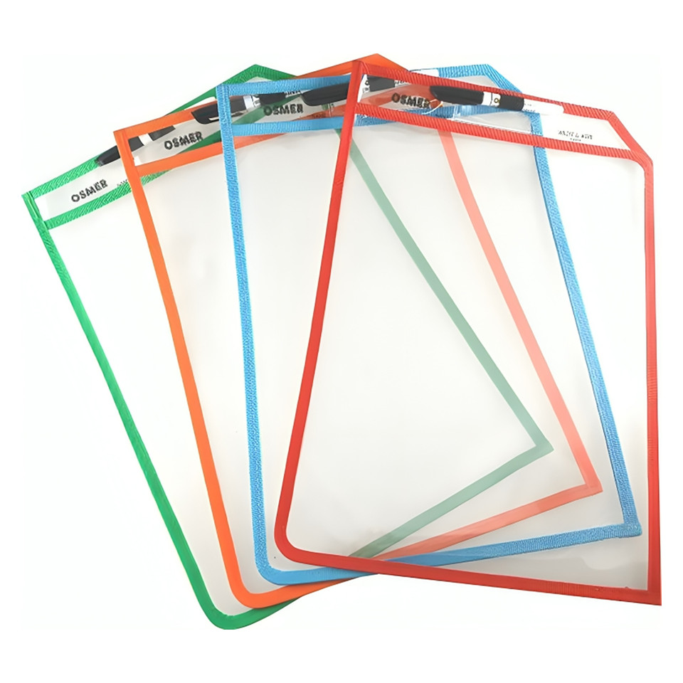 Osmer Write N Wipe A4 Sleeve w/ Marker Pk12 | Mega Office Supplies