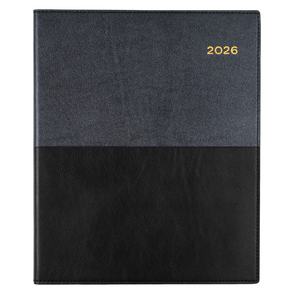 Collins Vanessa Diary 325.V99 Quarto WTV Black | Mega Office Supplies