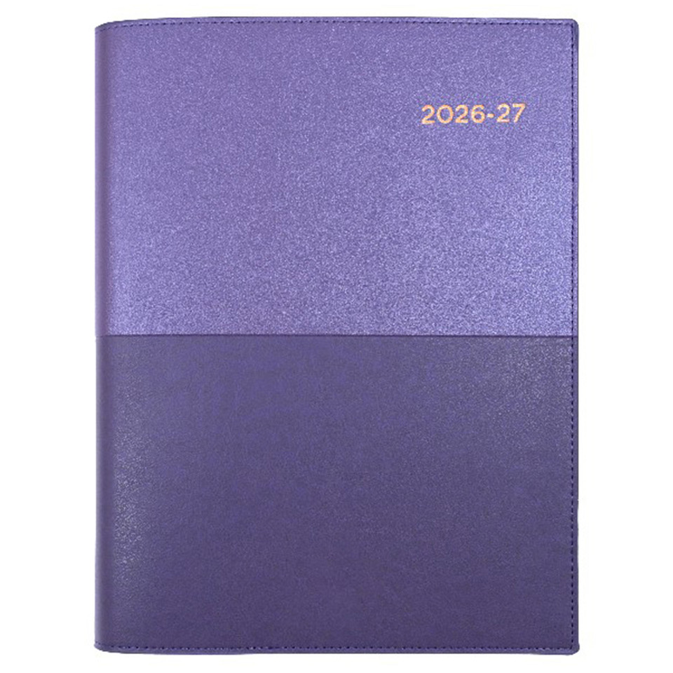 Collins Vanessa FY Diary 26-27 A4 WTV Purple | Mega Office Supplies