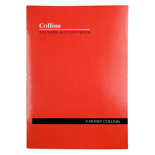 Collins Account Book Series 'A24' 4 Money Column Red Cover | Mega ...