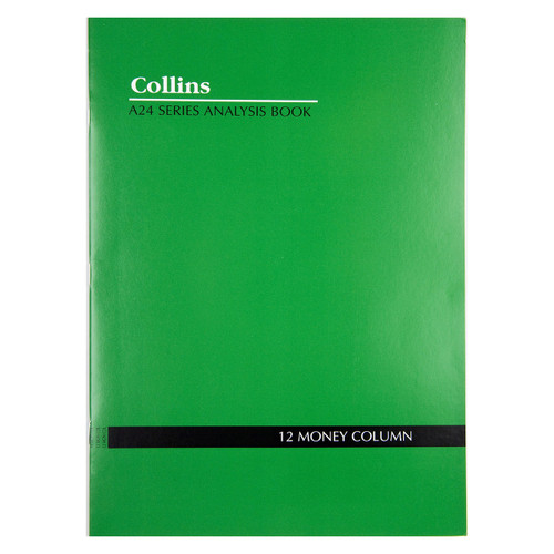 Collins A24 Analysis Book 12 Money Column Green Cover