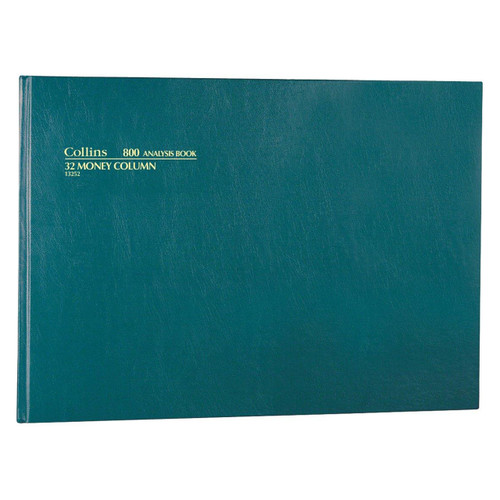 Collins 800 Analysis Book 32 Money Column Green Cover