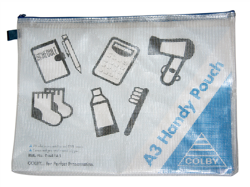 Colby C-641A3 Handy Pouch PVC A3 Zippered 340mm x 445mm Blue | Mega ...