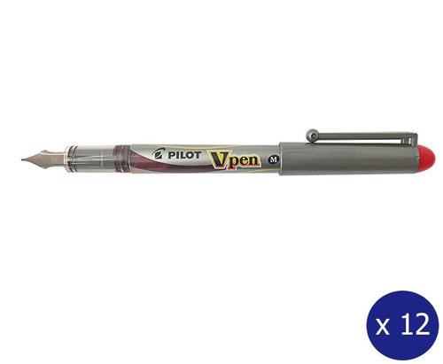 Vpen Disposable FP Red Medium Nib Box 12 | Mega Office Supplies