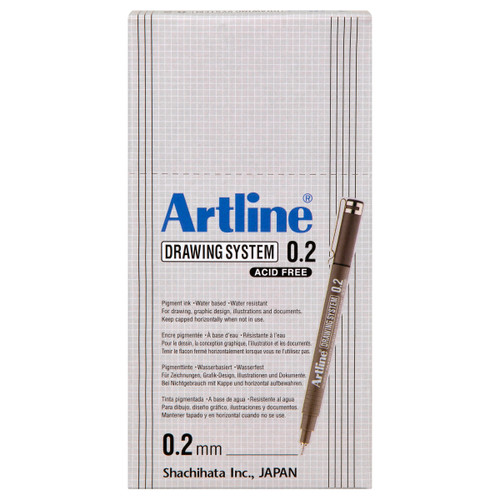 Artline 232 Drawing System Pen 0.2mm Black Bx12 | Mega Office Supplies