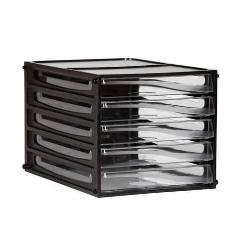 Esselte Desktop Filing Drawers A4 5-Drawer Black Frame