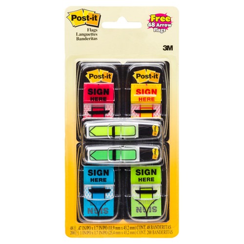 Sign Here Flags Assorted Colours 680-SH4VA | Mega Office Supplies