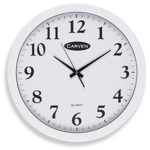 Carven Wall Clock 450mm White Frame | Mega Office Supplies