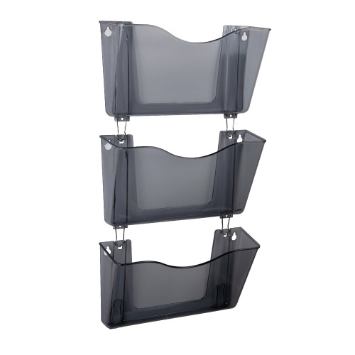JPM Deflecto Linking Wall Pockets - Set of 3 Smoke | Mega Office Supplies