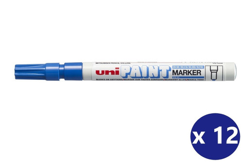 Uni Fine Blue Permanent Marker - Box of 12 | Mega Office Supplies