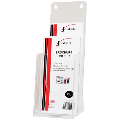 Jastek Wall Mountable Brochure Holder DL 2 Tier | Mega Office Supplies