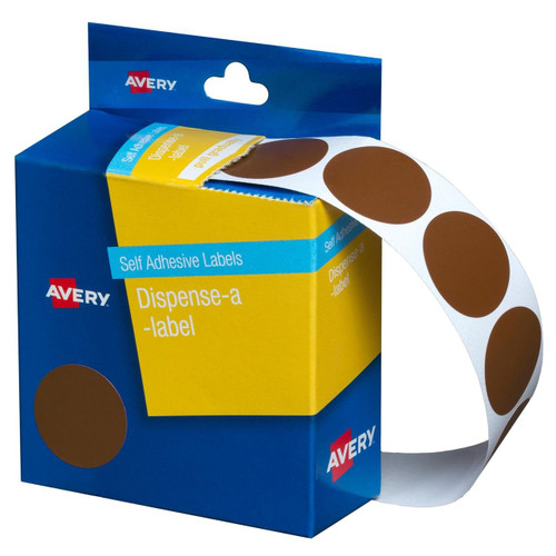 Avery 937245 Brown Circle Dispenser Labels, 24mm, 500/Pack | Mega ...