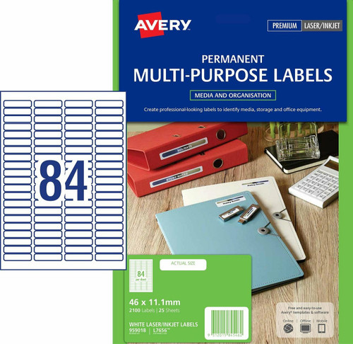 Avery L7656 White 35mm Slide or Small Item Labels - 84UP | Mega Office ...