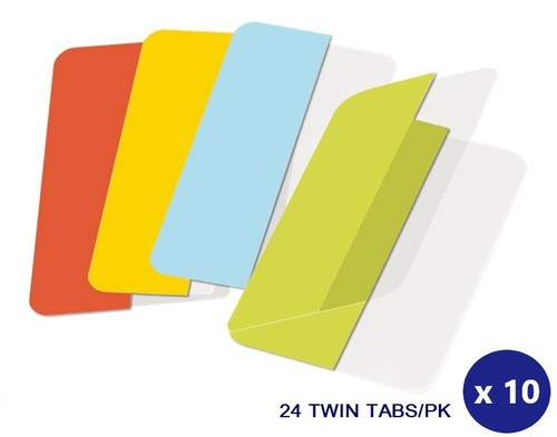 3L 100852428 Twin Tabs 40mm Assorted Colours (24 Tabs) Box 10 | Mega ...