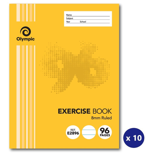 Olympic A4 Exercise Book 96 Pages 8mm Feint - Pack of 10