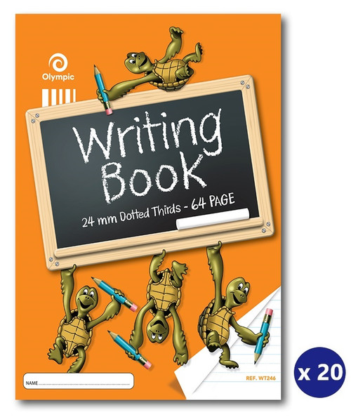 Olympic Turtle Writing Book 64 Pages 24mm Dotted Thirds - Pack of 20 ...
