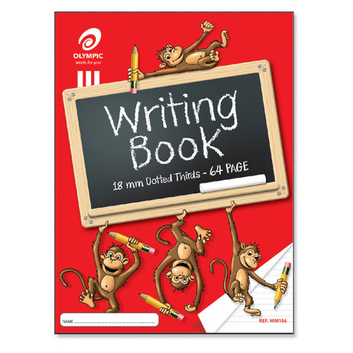 Monkey Writing Bk 64P 18mm Dotted 3rds Pk10 | Mega Office Supplies