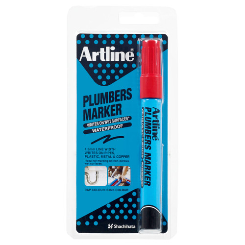 Artline Plumbers Permanent Marker Red HS Pk12 | Mega Office Supplies