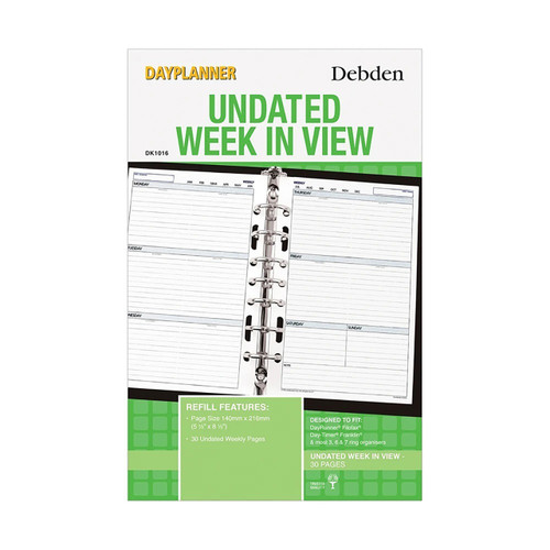 Collins Debden Desk Weekly Non-Dated Dayplanner Refill