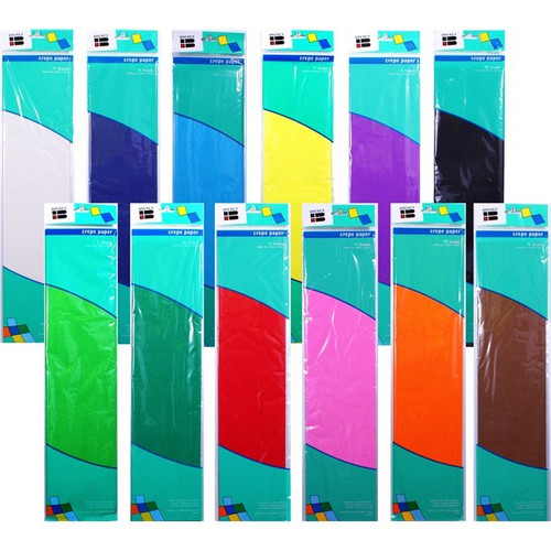 Brenex Crepe Paper Assorted 2500 x 500mm Pack of 12 - Mega Office ...