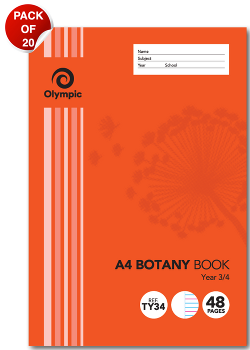 Olympic A4 QLD Year 3/4 Botany Book 48 Pages - Pack of 20