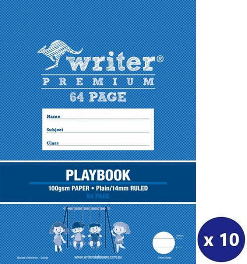 Writer Premium Playbook 64pg Plain/14mm Solid Ruled