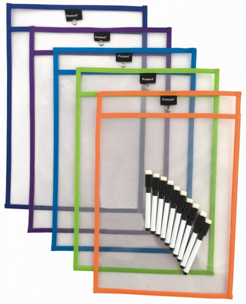 Rewritable Pocket A3 Clear Assorted Trim Pk5 | Mega Office Supplies