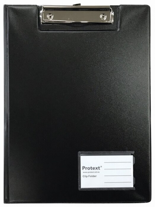 Protext NP9670 A4 PP Clip Folder, Black - Pack of 6 | Mega Office Supplies