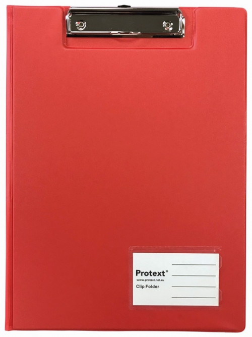 Protext NP9674 A4 PP Clip Folder, Red - Pack of 6 | Mega Office Supplies